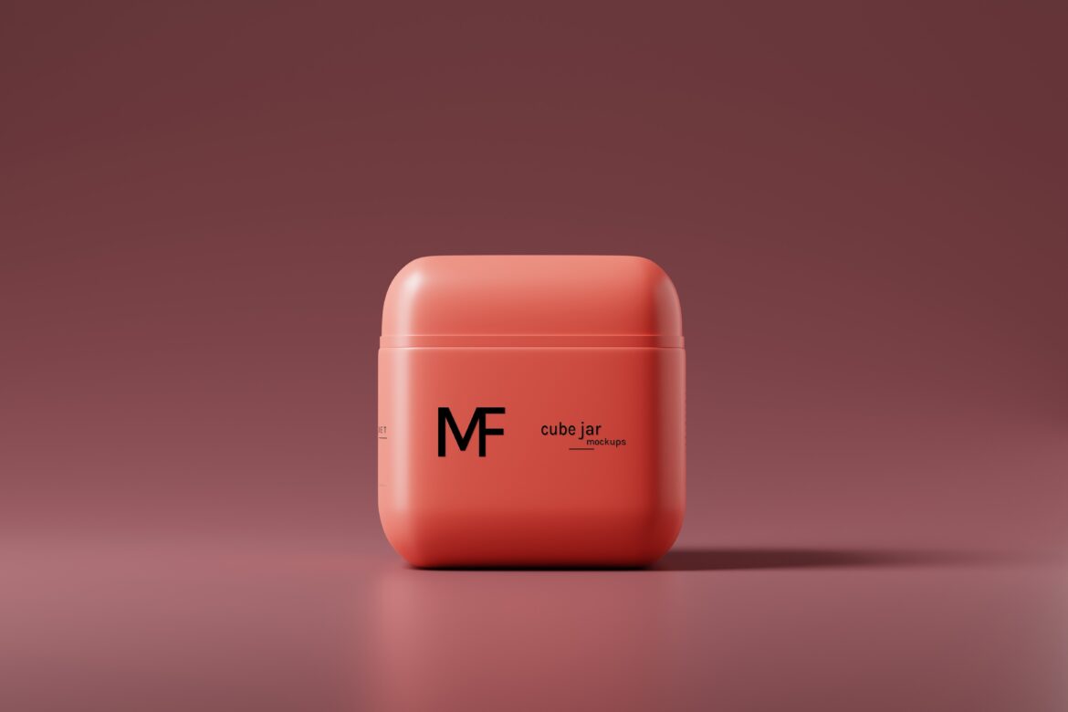 Cube Shaped Cosmetic Jar Mockups - Mockup Free