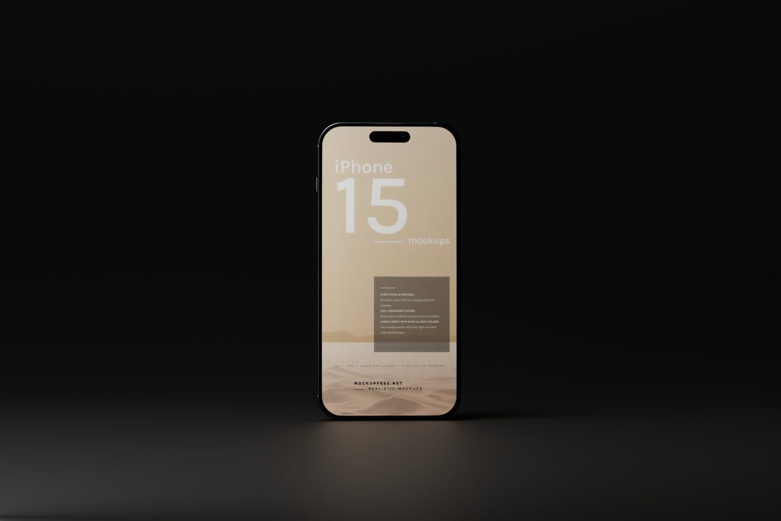 iPhone 15 Dark Background Mockups - Mockup Free