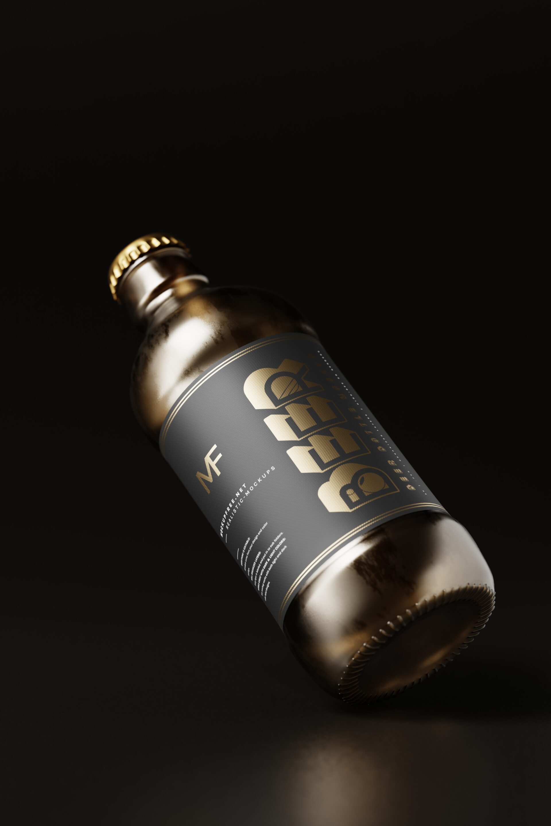 Stubby or Steinie Style Beer Bottle Mockup - Mockup Free