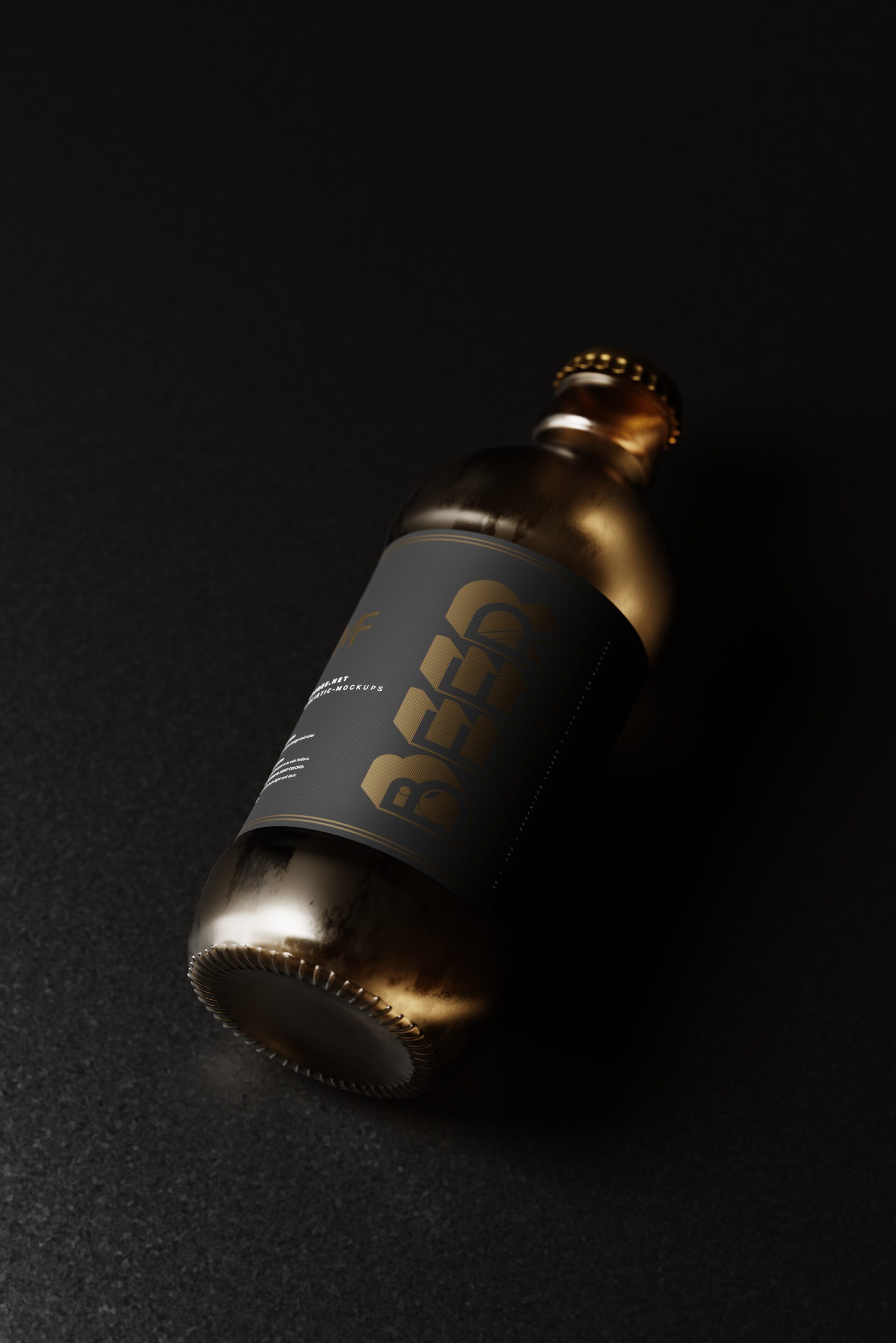 Stubby or Steinie Style Beer Bottle Mockup - Mockup Free