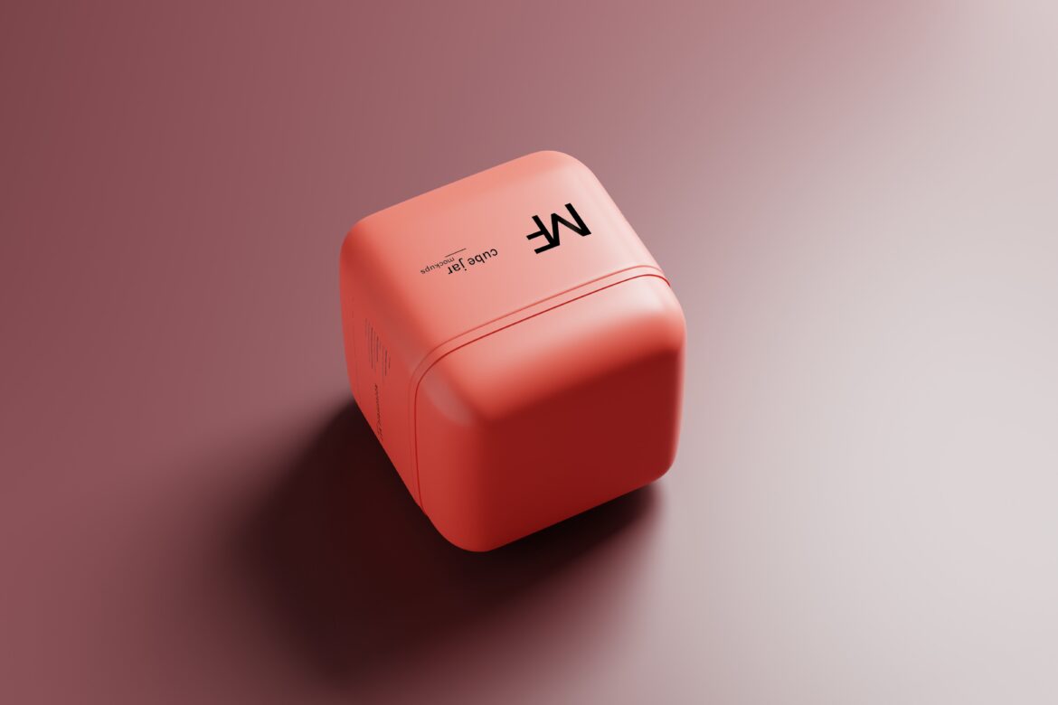 Cube Shaped Cosmetic Jar Mockups - Mockup Free