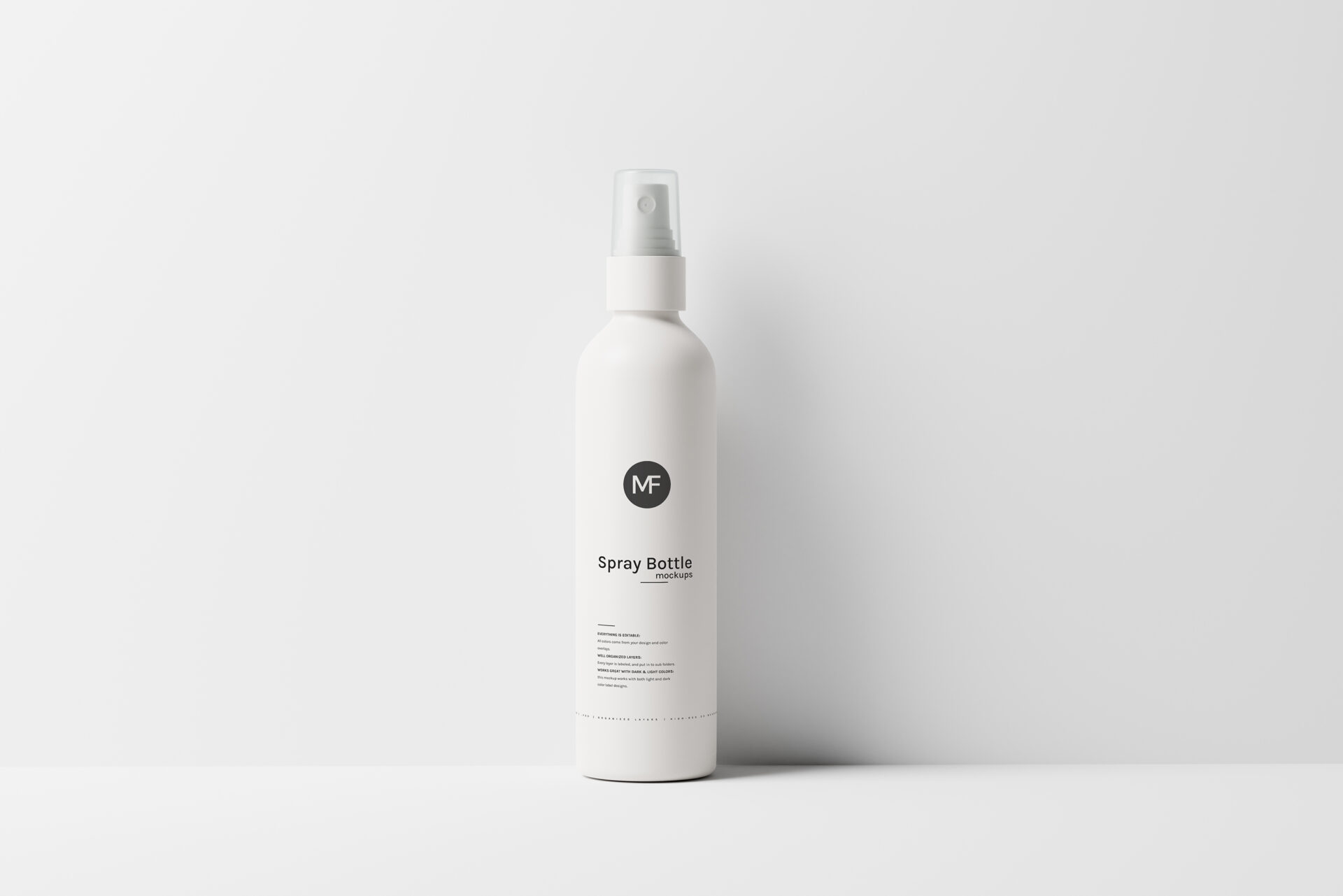 Tall White Plastic Spray Bottle Mockups - Mockup Free