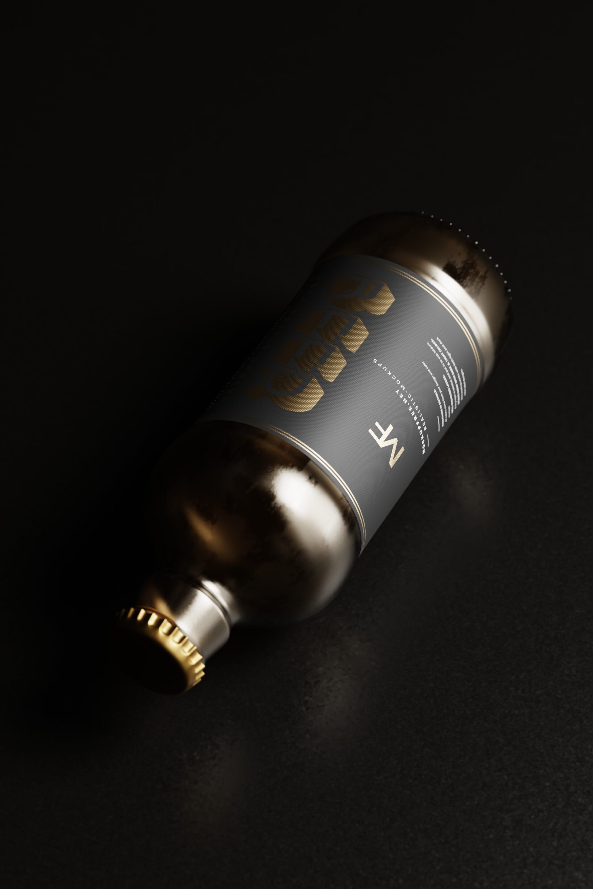 Stubby or Steinie Style Beer Bottle Mockup - Mockup Free