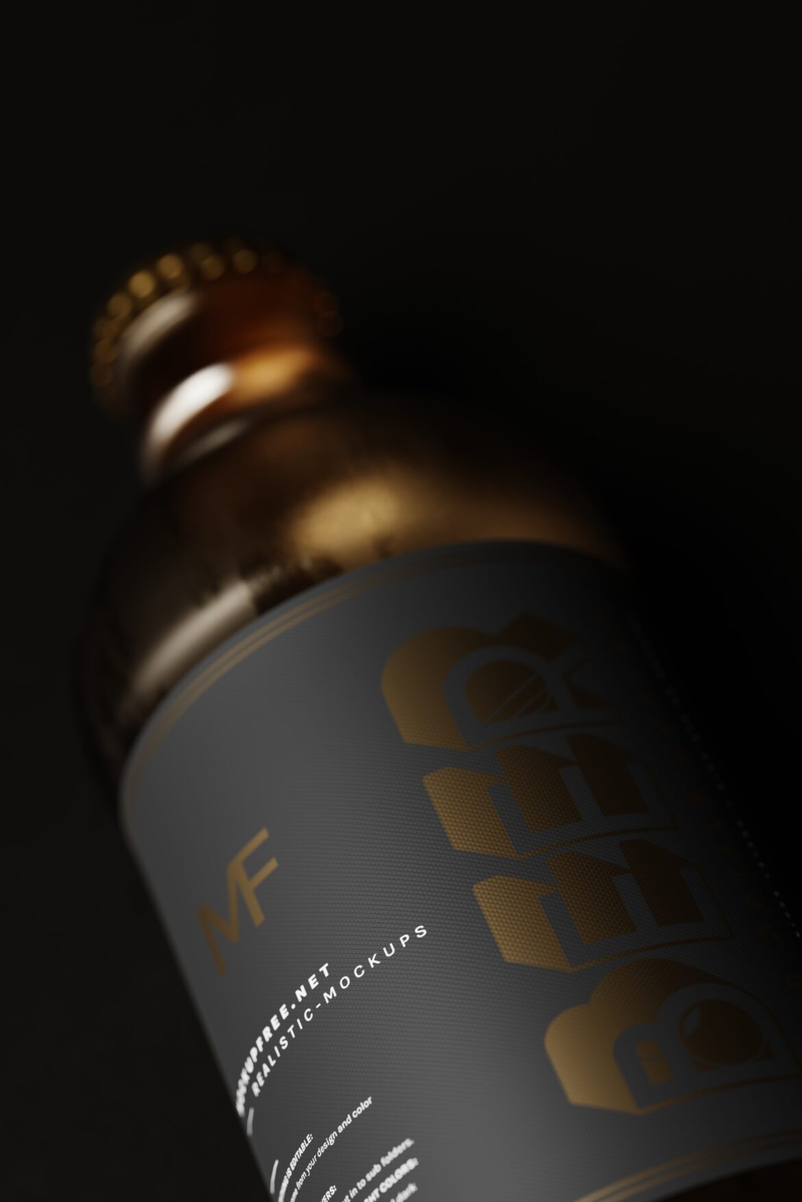 Stubby or Steinie Style Beer Bottle Mockup - Mockup Free