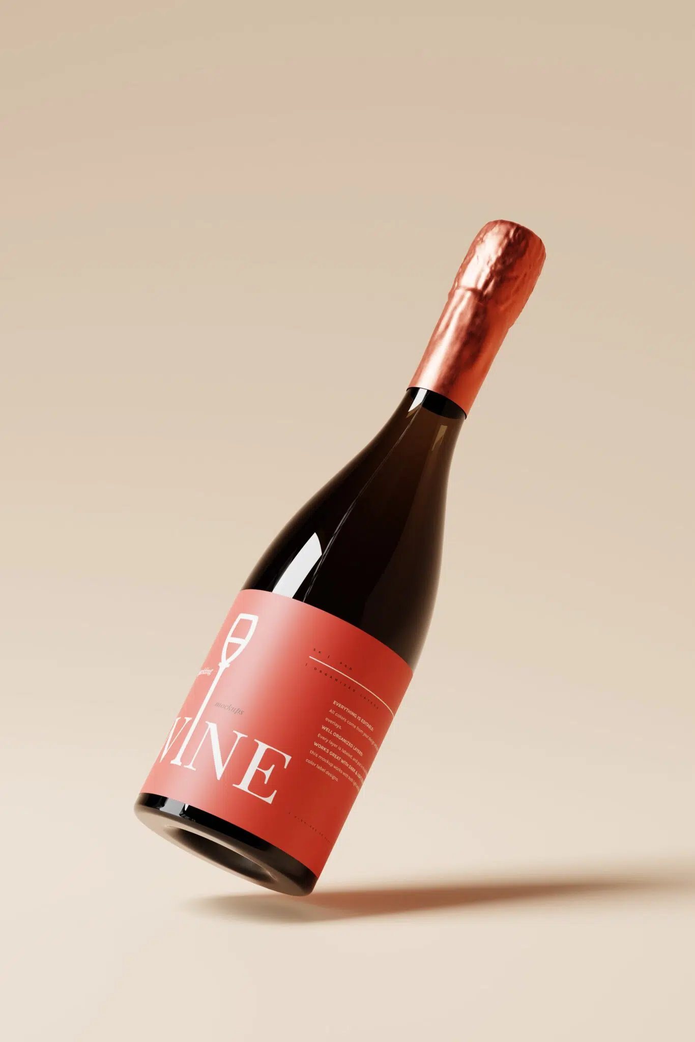 Sparkling Wine Bottle Mockups to Showcase Your Wine Products - Mockup Free