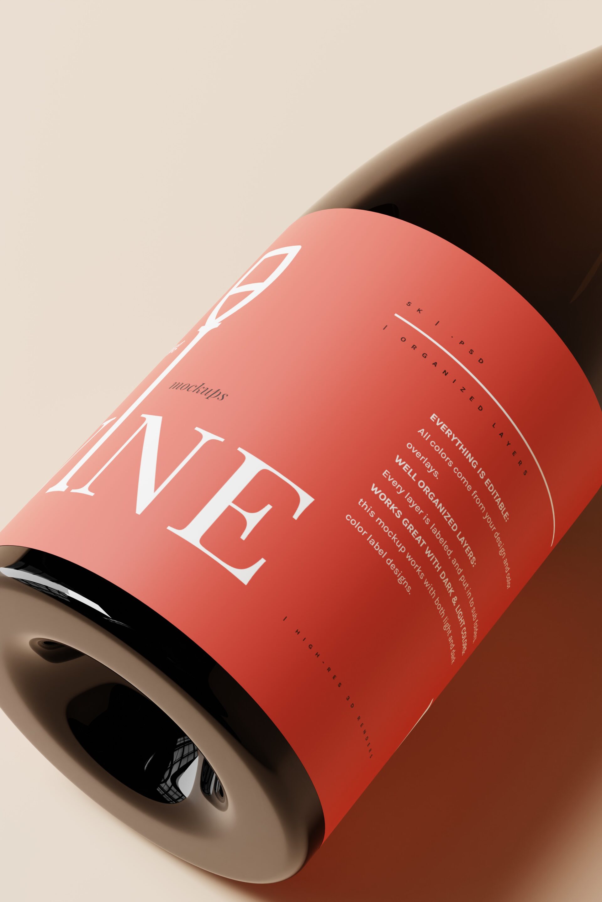 Sparkling Wine Bottle Mockups to Showcase Your Wine Products - Mockup Free
