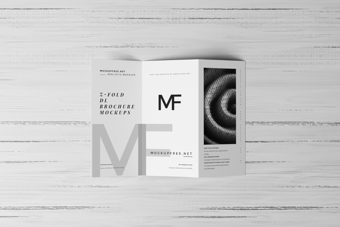 Z-Fold DL Brochure Mockups - Mockup Free