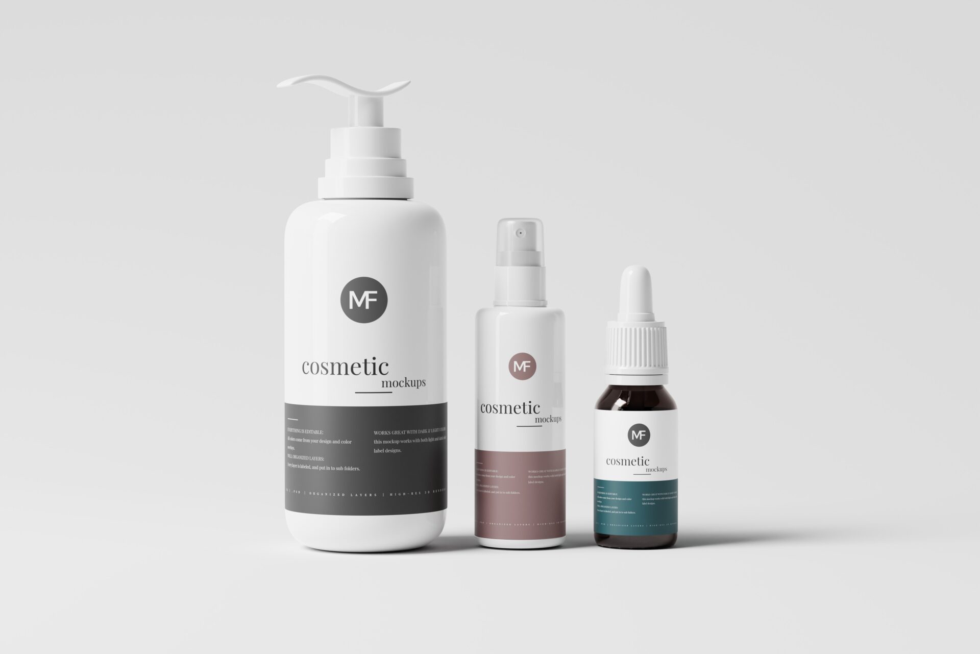 Cosmetic Packaging Mockup Set - Mockup Free