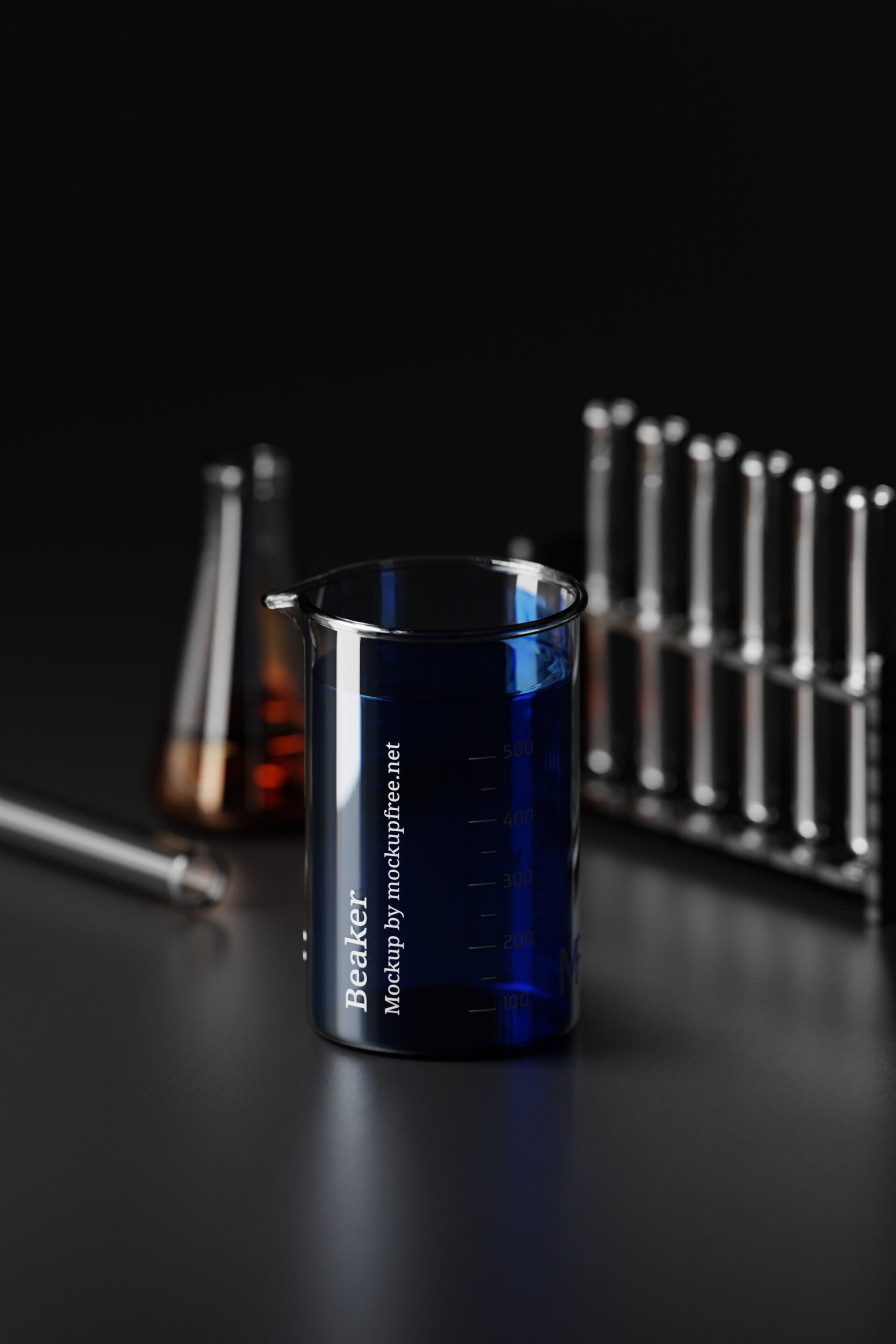 Beaker Mockups in a Laboratory Background - Mockup Free