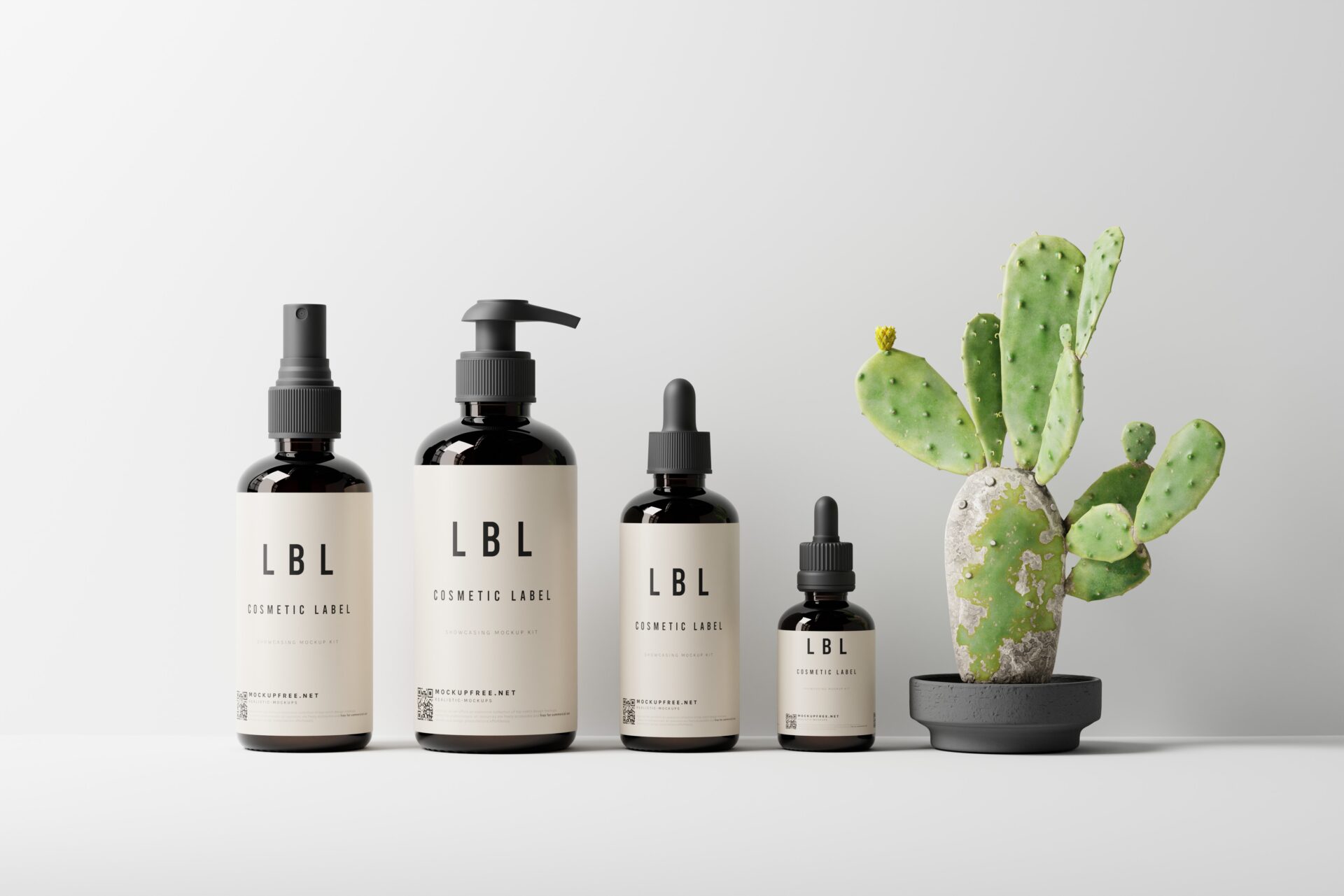 Cosmetic Label Showcasing Mockup Kit - Mockup Free