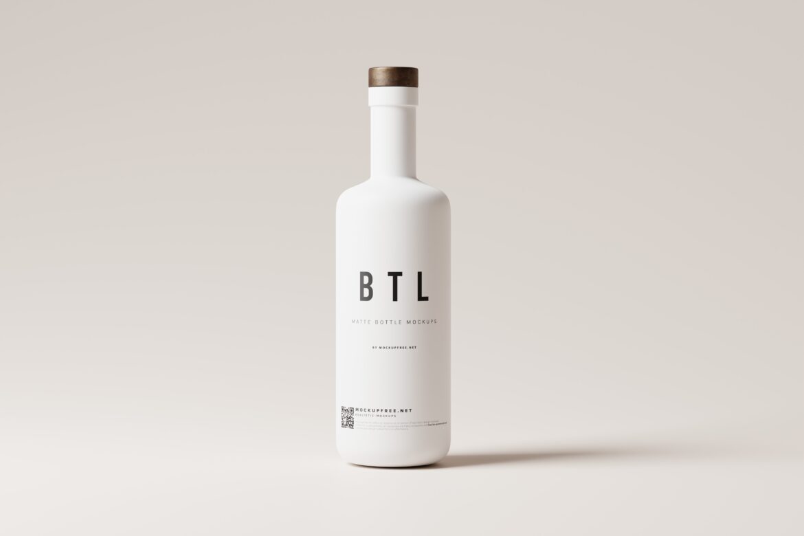 White Matte Bottle Mockups - Mockup Free