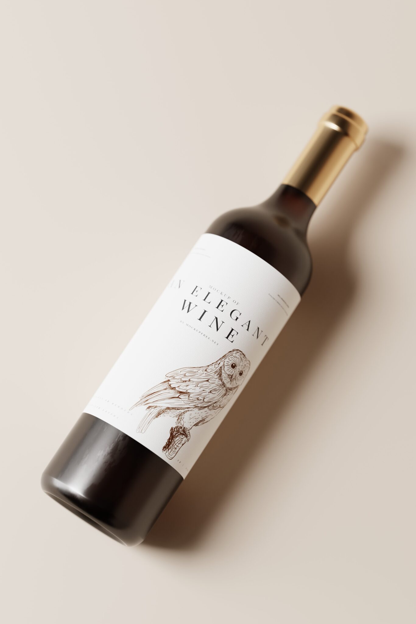 Elegant Red Wine Bottle Mockup Collection - Mockup Free