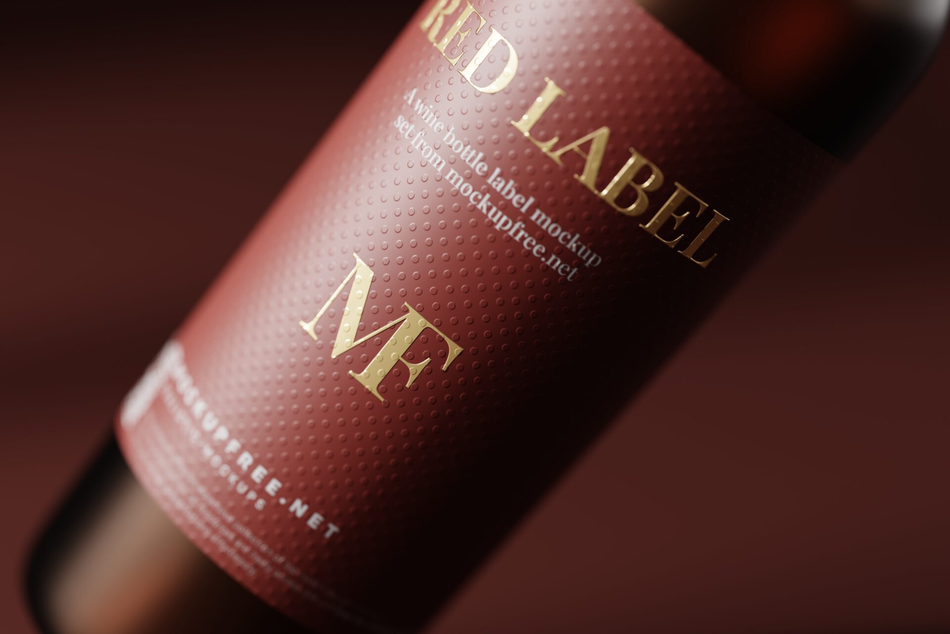 Red Label – Wine Bottle Mockups - Mockup Free