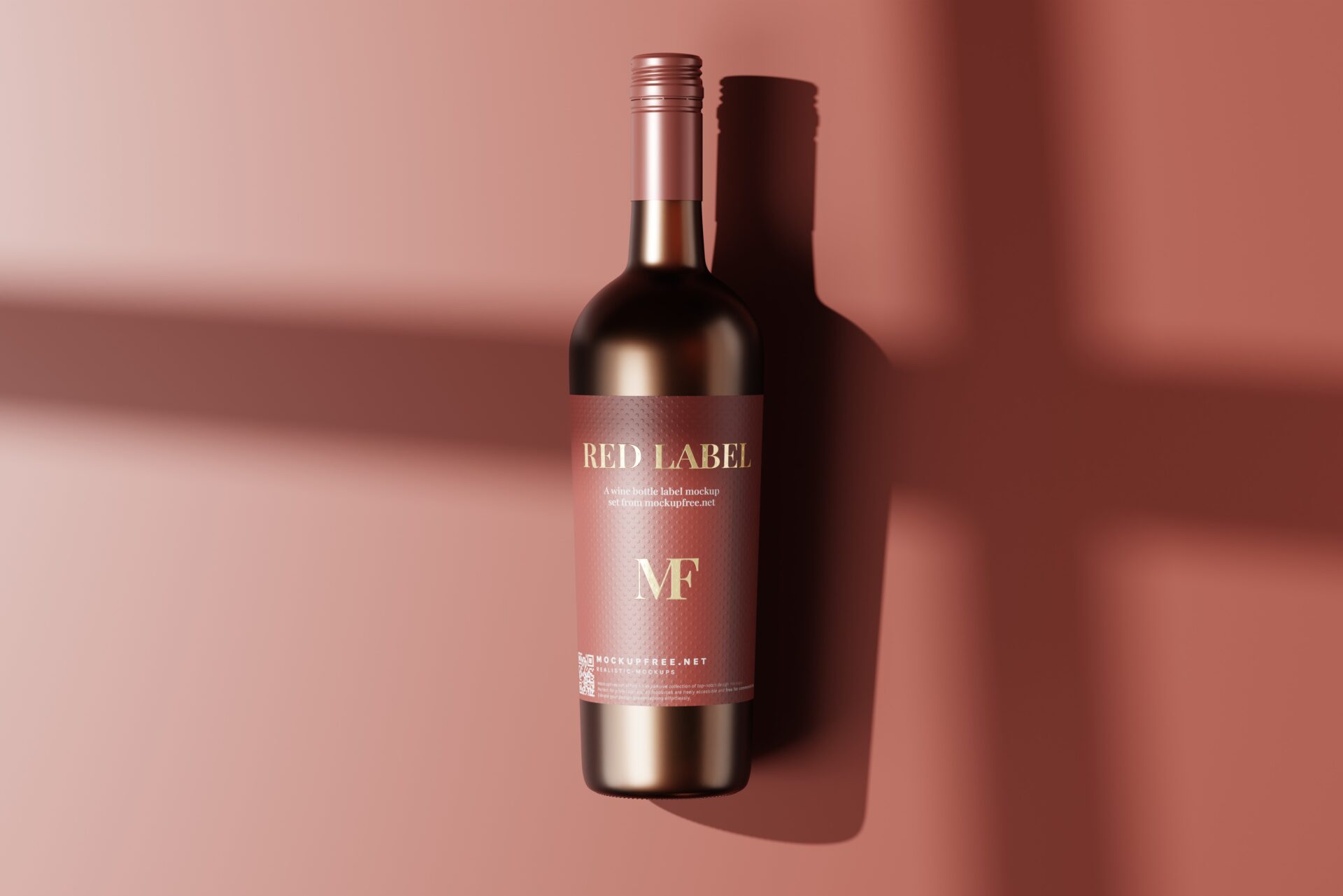Red Label – Wine Bottle Mockups - Mockup Free