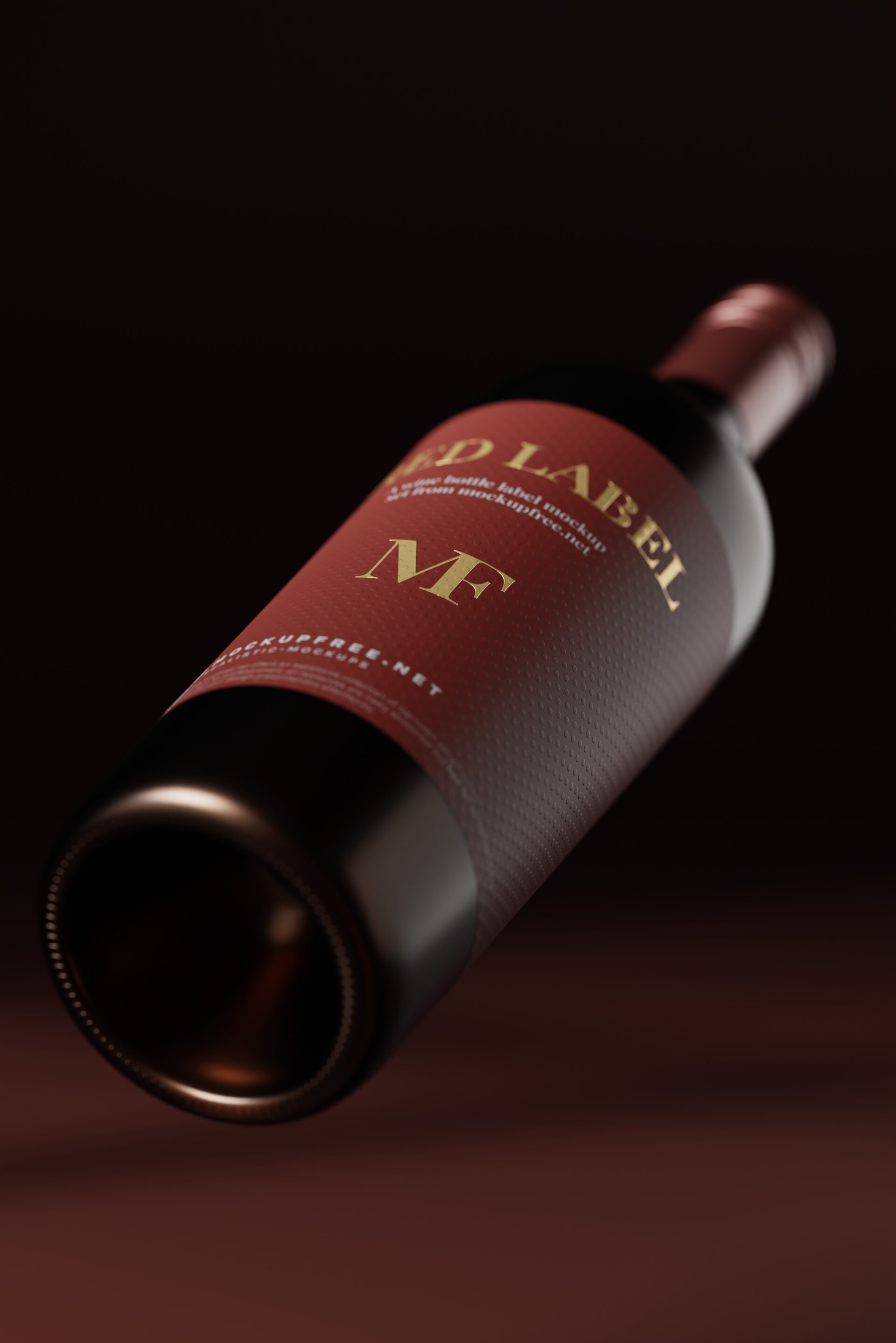 Red Label – Wine Bottle Mockups - Mockup Free