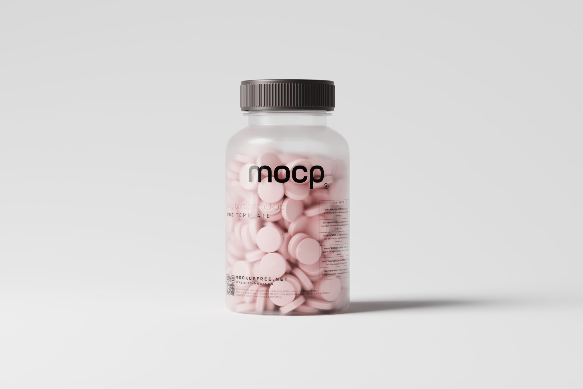 Semi Transparent Pills Bottle Mockups - Mockup Free