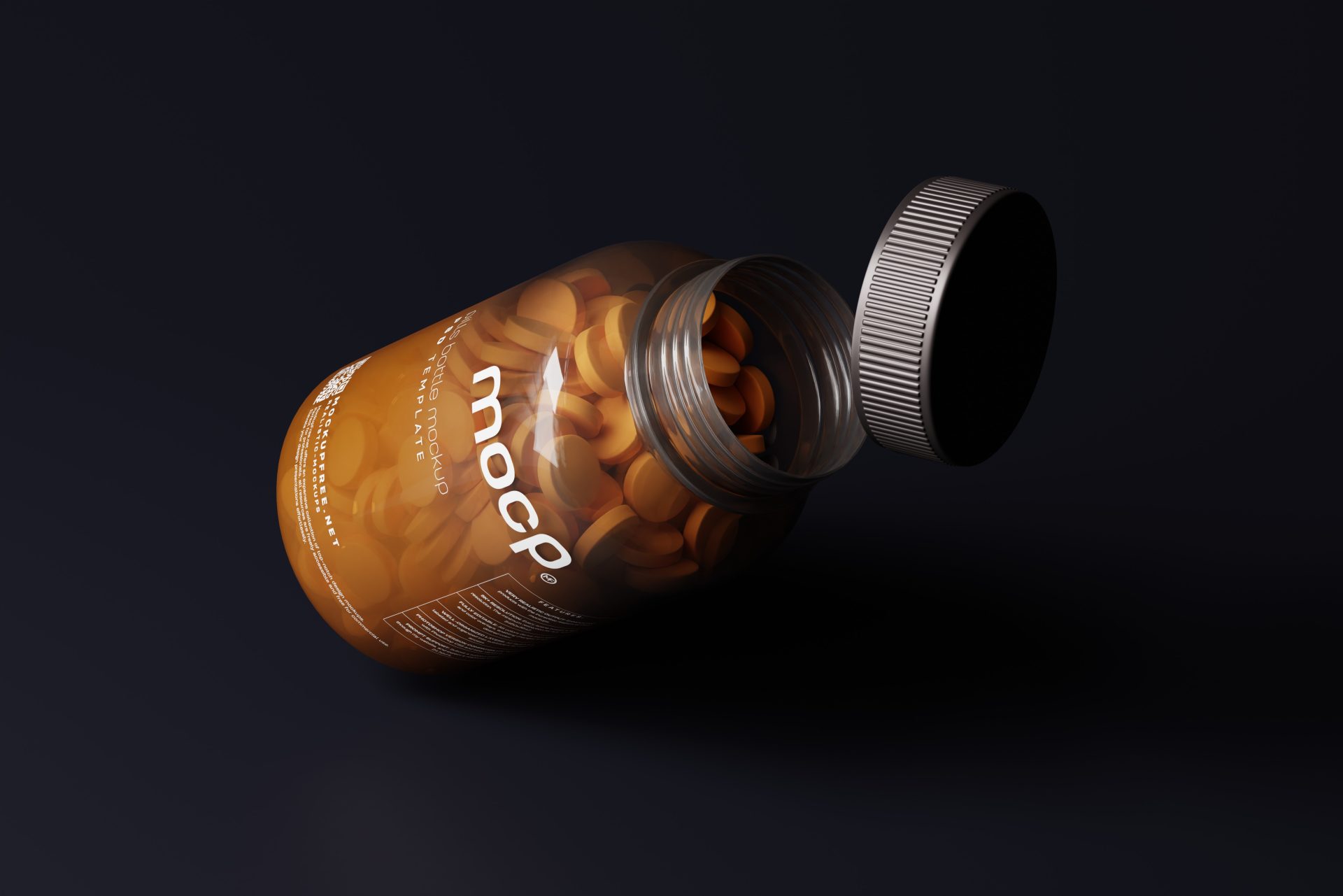 Semi Transparent Pills Bottle Mockups - Mockup Free