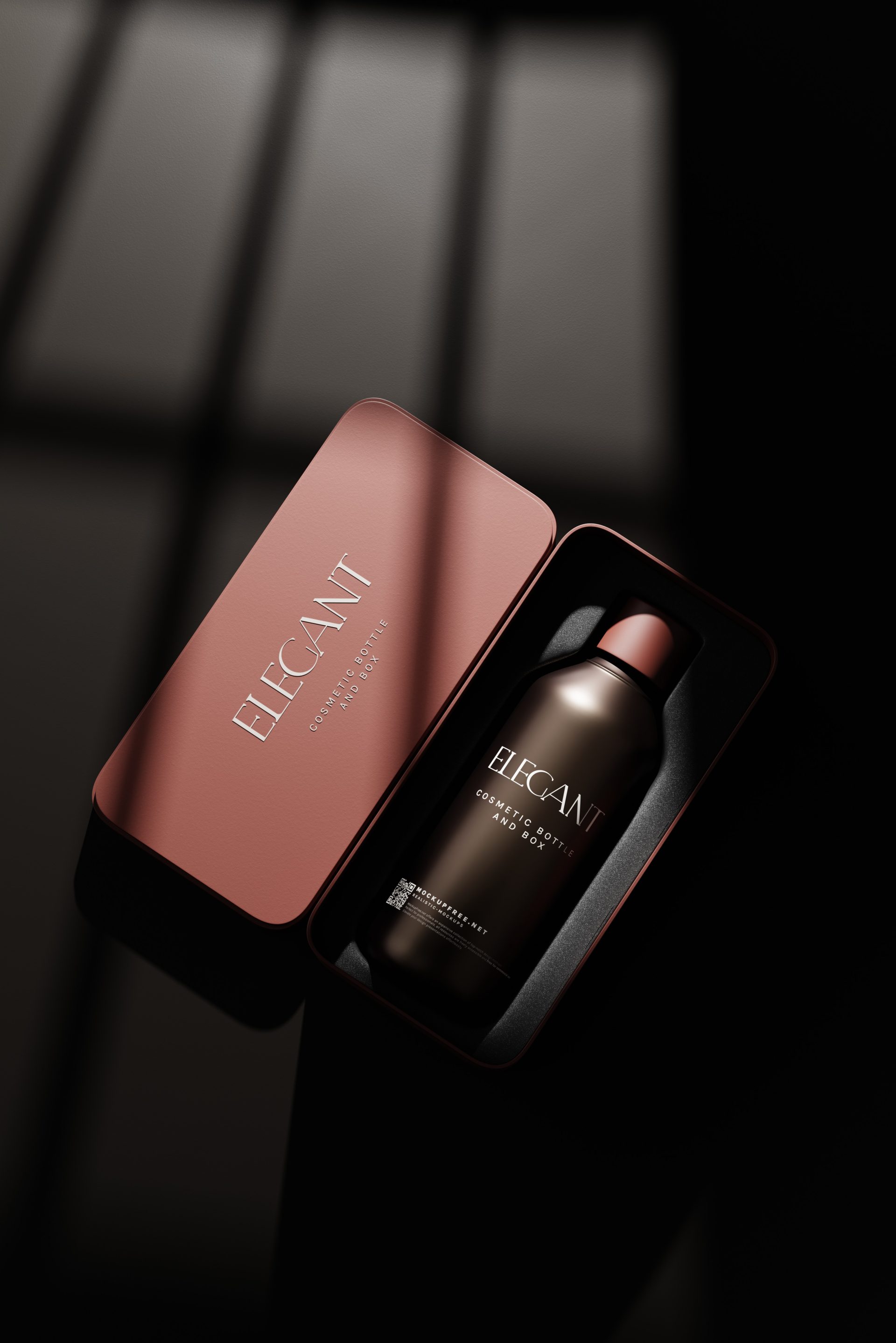 Metallic Box and Glass Bottle Packaging Mockups - Mockup Free