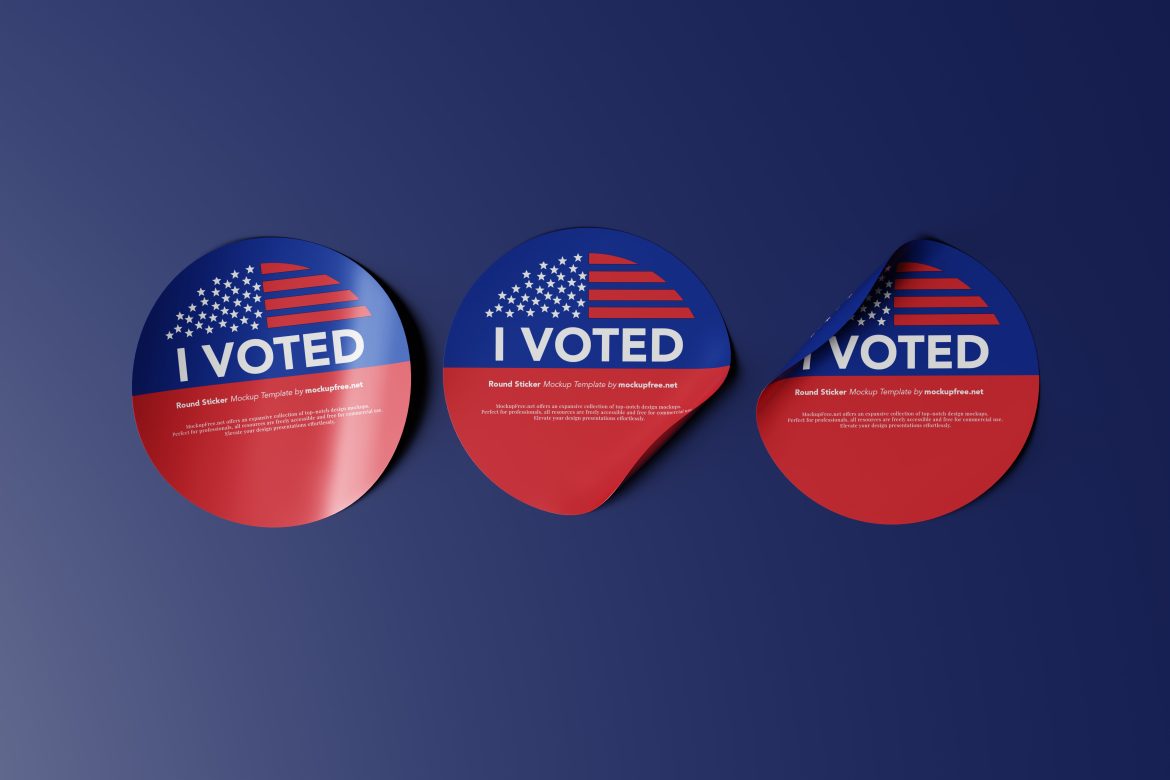 I Voted Sticker Mockups - Mockup Free