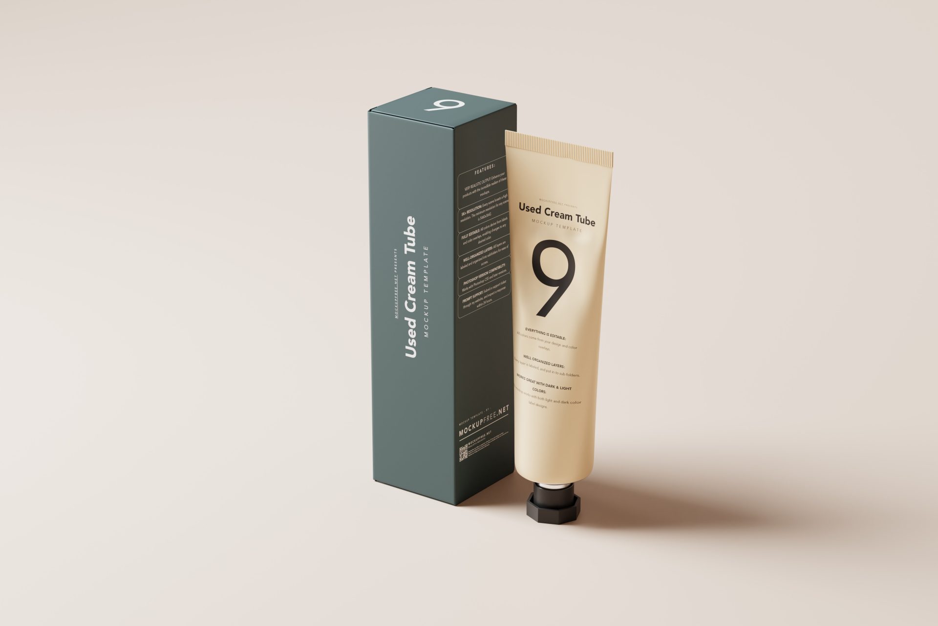 Slightly Used Cream Tube Mockups - Mockup Free