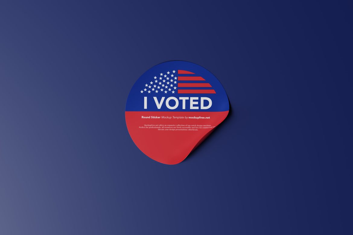 I Voted Sticker Mockups - Mockup Free