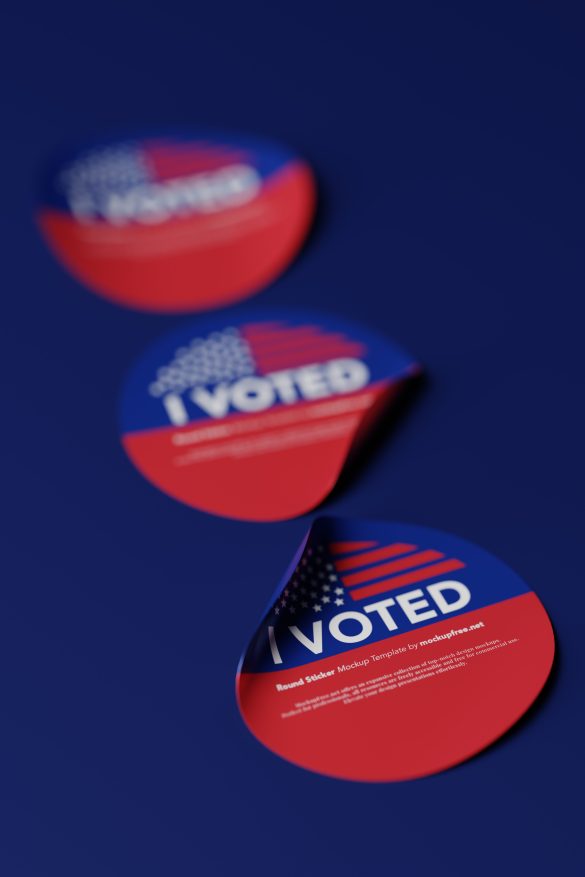 I Voted Sticker Mockups - Mockup Free