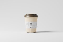 Corrugated Paper Coffee Cup with Java Jacket Mockup - Mockup Free
