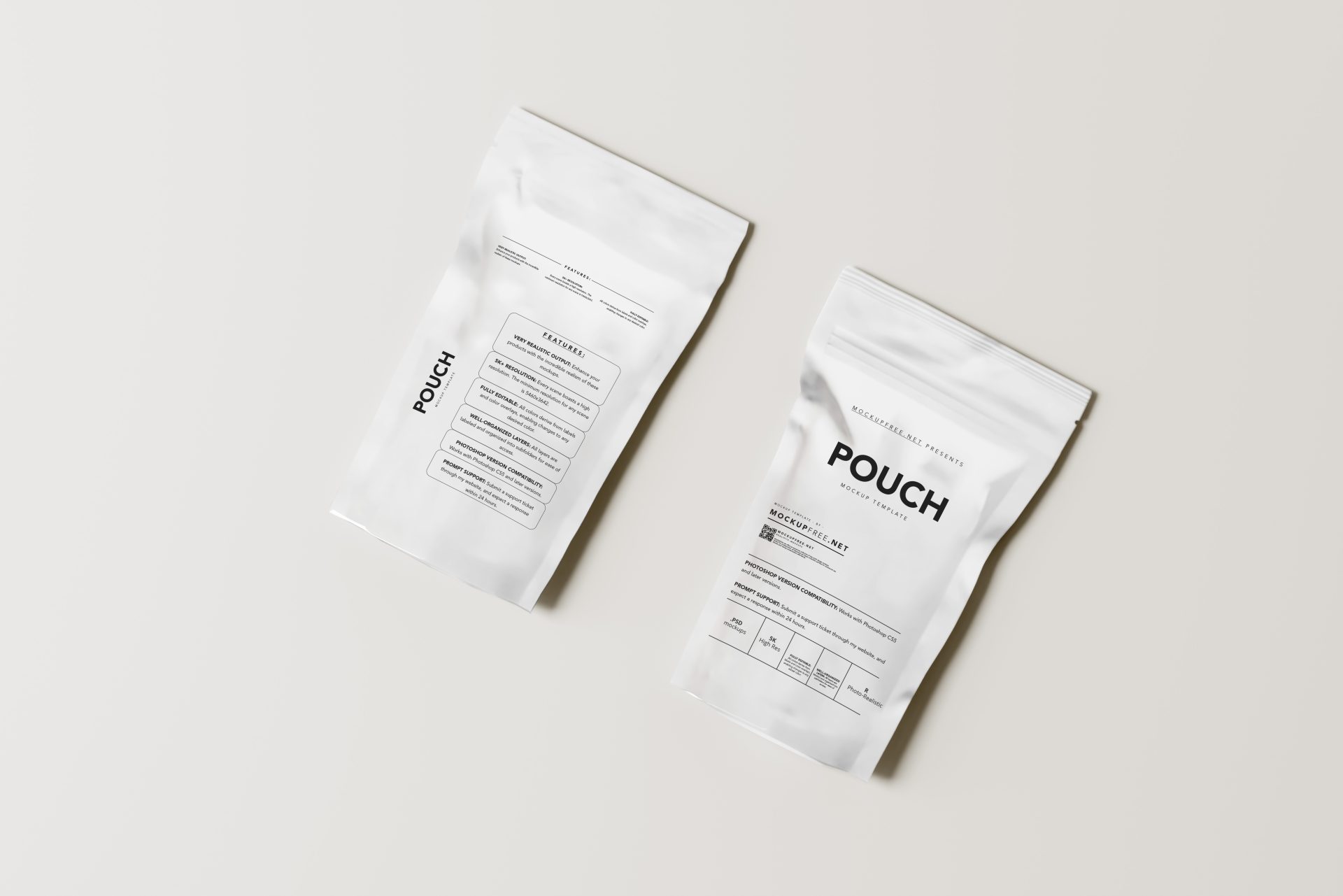 White Refill Pouch Mockups - Mockup Free