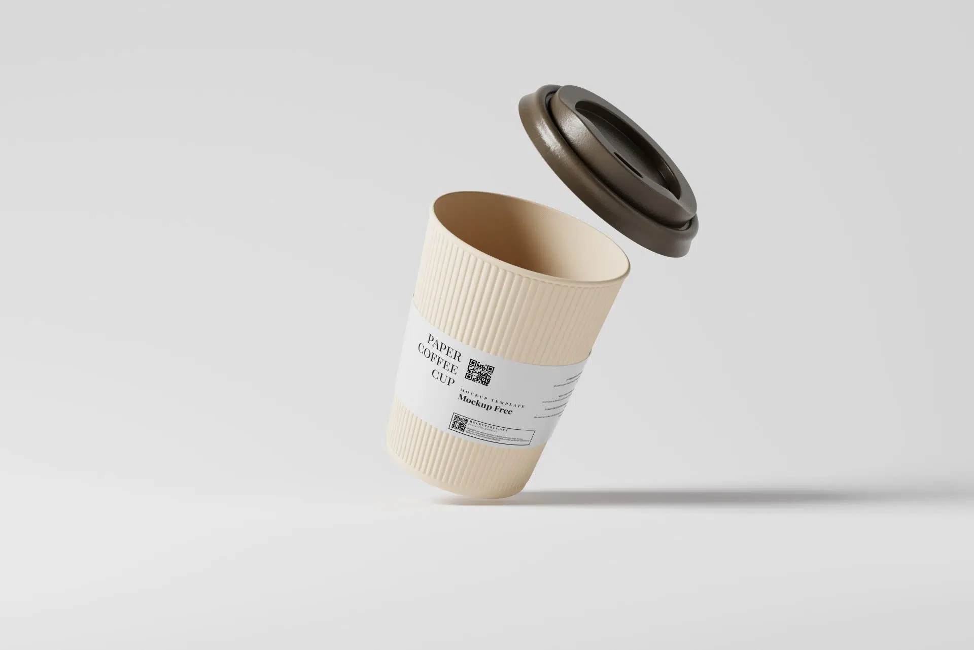 Corrugated Paper Coffee Cup with Java Jacket Mockup - Mockup Free