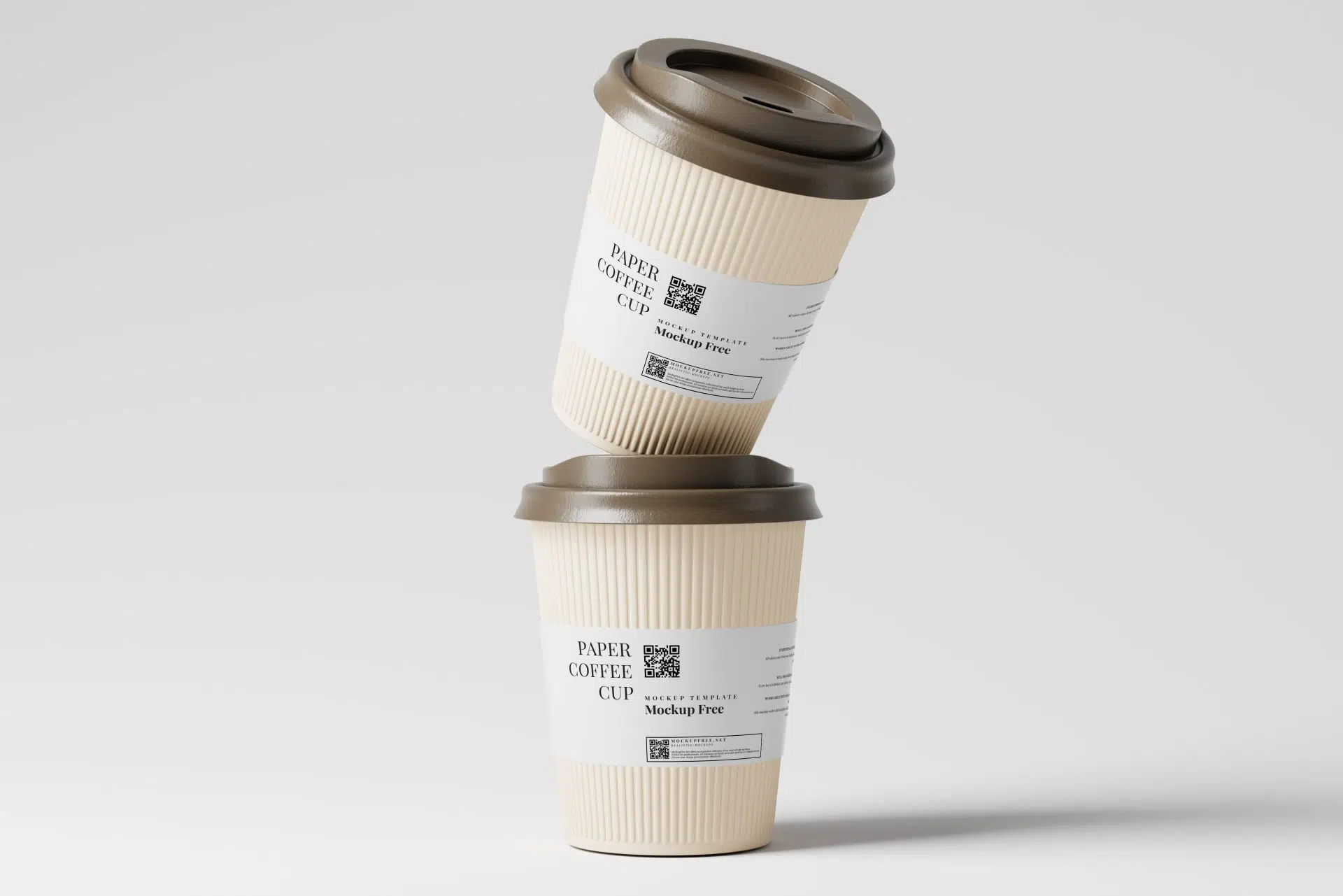 Corrugated Paper Coffee Cup with Java Jacket Mockup - Mockup Free