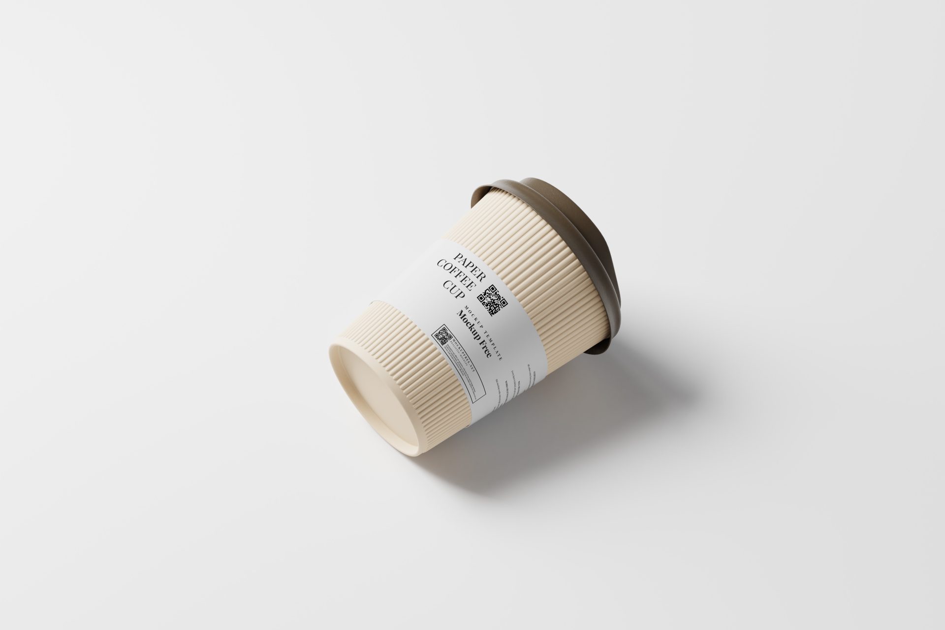 Corrugated Paper Coffee Cup with Java Jacket Mockup - Mockup Free