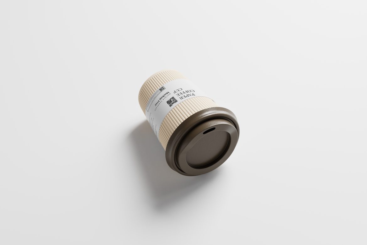 Corrugated Paper Coffee Cup with Java Jacket Mockup - Mockup Free