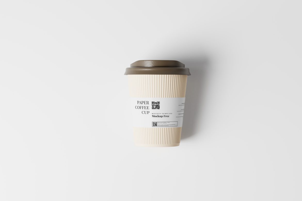 Corrugated Paper Coffee Cup with Java Jacket Mockup - Mockup Free