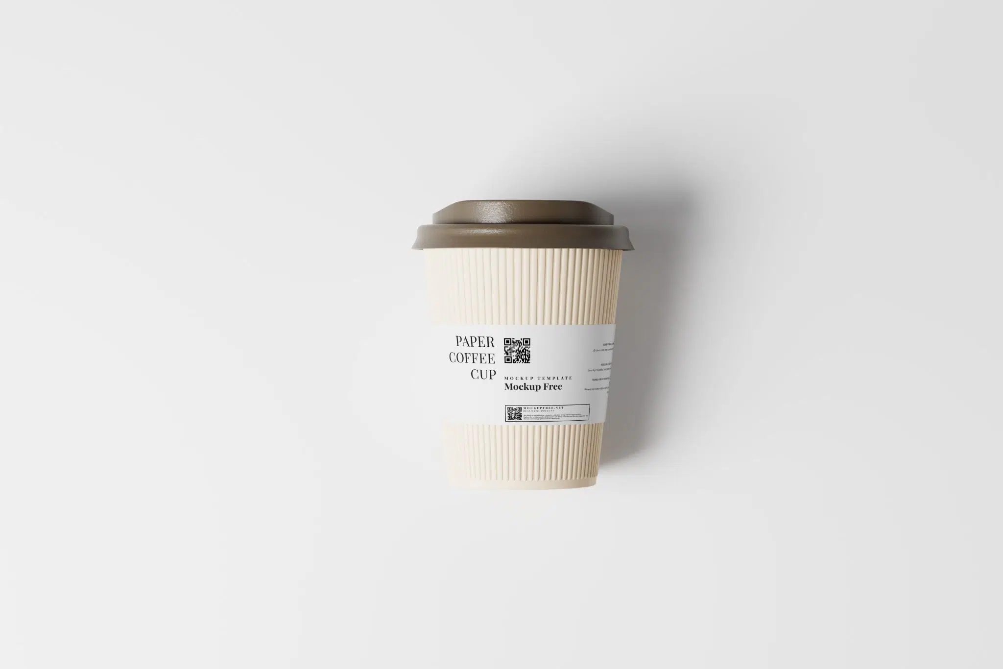 Corrugated Paper Coffee Cup with Java Jacket Mockup - Mockup Free